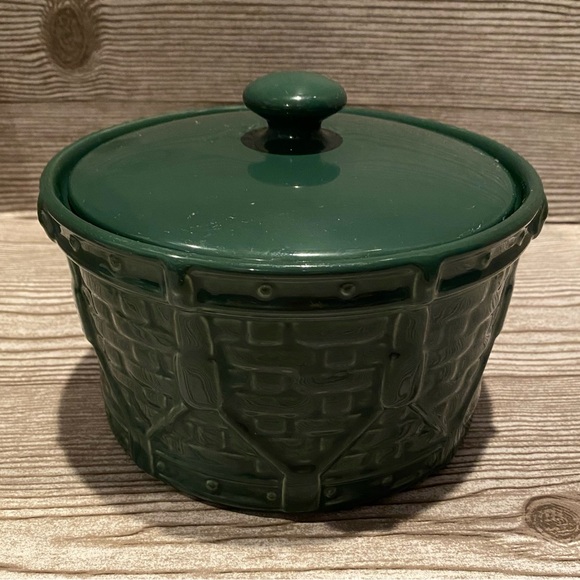 Longaberger | Dining | Used Longaberger China Co Woven Drum Ivy Green ...